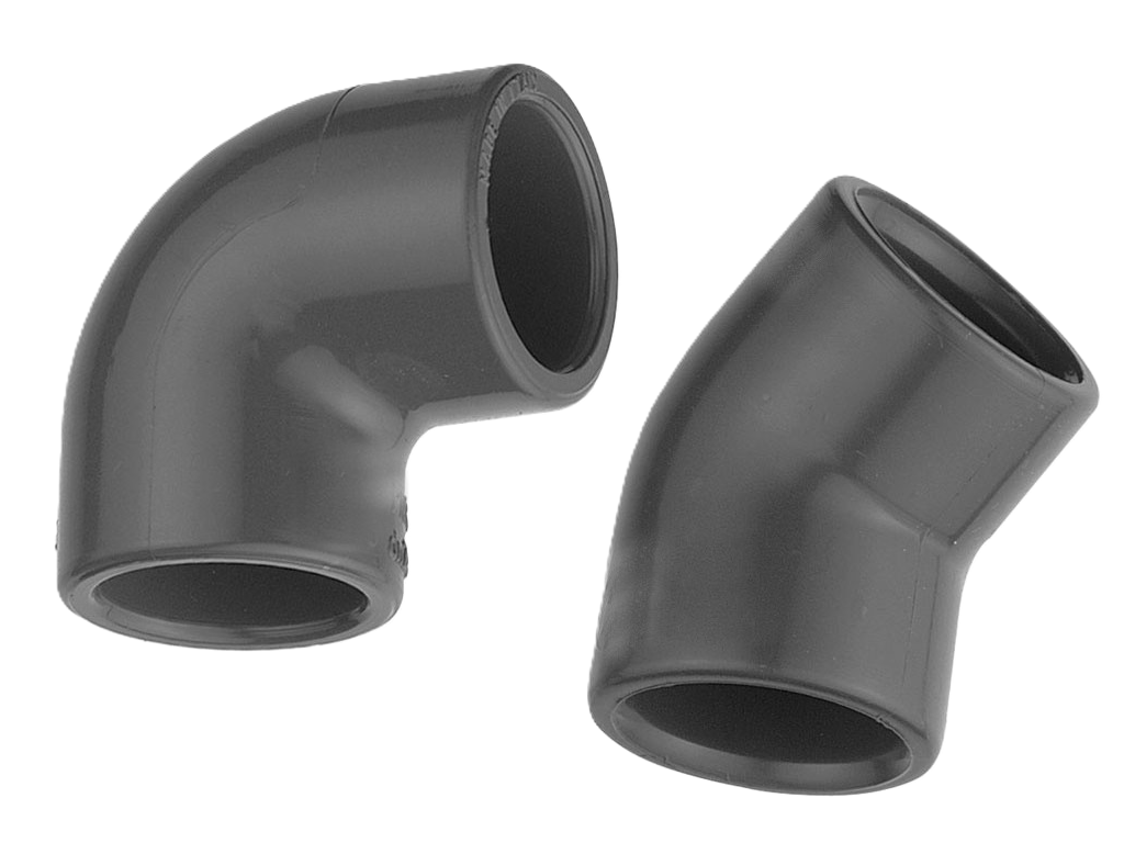 PVC kolená - pre montáž bazénových potrubí